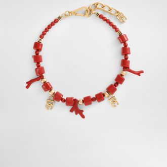 Dolce & Gabbana Halskette Mit Korallen&auml;sten - Mann Bijoux Gold Metall Pz
