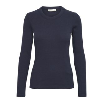Inwear Marineblaues Langarm-T-Shirt - - Tops - Damen - Blau - 3XL