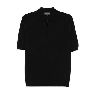 Emporio Armani Homme, Tops, Noir, Taille: S Polo en m&eacute;lange de laine