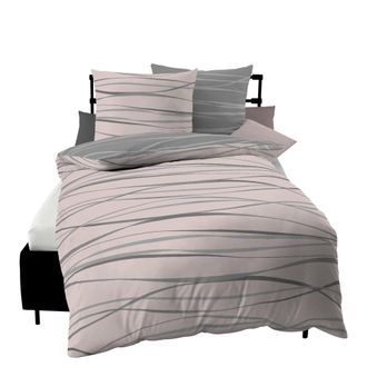 Kaeppel Wendebettw&auml;sche Mako-Satin Rose Gr&ouml;&szlig;e 1x 135x200 cm + 1x 80x80 cm