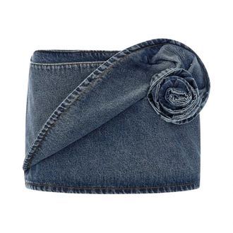 Magda Butrym Floral-Applikation Denim Minirock - - Skirts - Damen - Blau - 2XS