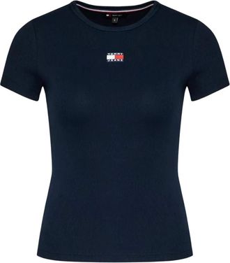 Tommy Jeans Femme, Tops, Bleu, Taille: 36 FR TShirt Cotel&eacute; Stretch