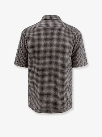 Hev&ograve; Mens Shirt Cotton-Blend Black Checked