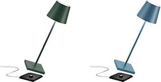Zafferano Poldina Pro Kabellose LED-Tischlampe Wiederaufladbar Touch-Dimmer 2700-3000K - H38cm, Dunkelgrün & Poldina Pro - Dimmbare LED-Tischlampe aus Aluminium
