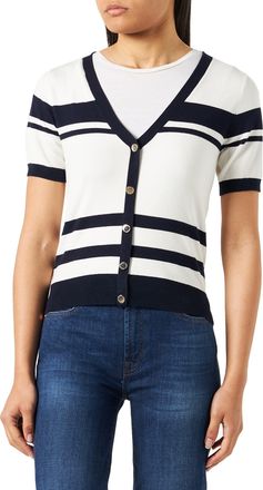 Morgan Damen 231-M&auml;rz Pullover, Elfenbein/Marineblau, Medium