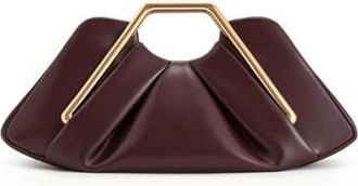 Generic Sac &agrave; main formel et habill&eacute; en cuir synth&eacute;tique pour femme, &eacute;l&eacute;gant design pliss&eacute; avec poign&eacute;e sur le dessus, sac chic et doux en forme de croissant 
