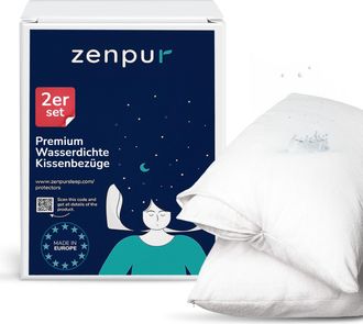 ZenPur Title: ZenPur Premium Kissenschutzbezug 2er-Set 65x65 - 100% Wasserdicht - Allergiker-geeignet, Anti-Bakteriell, Oeko-TEX Zertifiziert