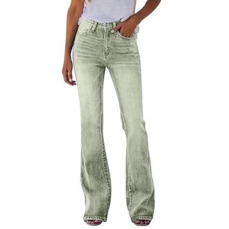 Generic Jean skinny pour femme - Taille haute - Vintage - Jambes larges - Coupe ajust&eacute;e - Pantalon de loisirs avec poches - Pantalon Bootleg - Jean stretch sk