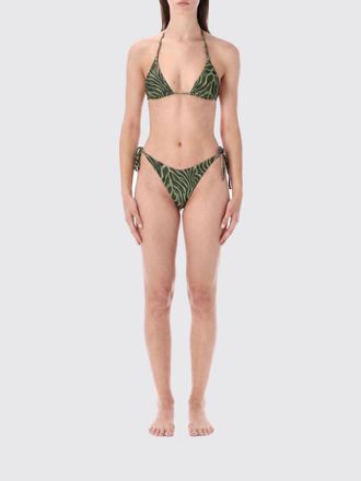 Matine&eacute; Bikini triangle &agrave; imprim&eacute; z&egrave;bre avec liens &agrave; nouer