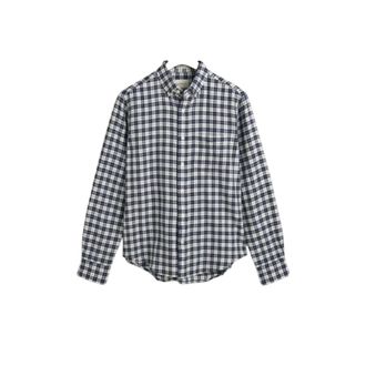 GANT Chemise &agrave; Carreaux en Flanelle - Homme - Chemises - Bleu - Taille: XL