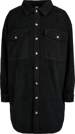 Urban Classics Damen Hemd Ladies Long Corduroy Overshirt Black XL