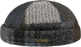 Stetson Bonnet Docker Viscott Patchwork Homme - Made in The EU Casquette Skull pour lhiver avec Doublure Automne-Hiver Automne Hiver - XL (60-61 cm) Marron-Bl