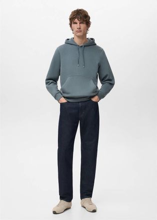 Mango Sweat &agrave; capuche int&eacute;rieur soft-touch bleu de prusse - Homme - XXL - MANGO MAN