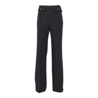 Elisabetta Franchi Hose mit doppeltem Logo-Knopf - - Trousers - Damen - Schwarzk - XL