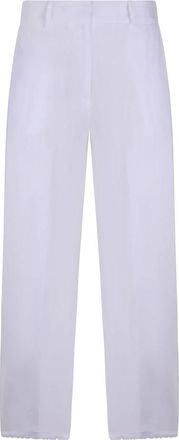 PESERICO Femme, Pantalons, Blanc, Taille: 42 FR Pantalon en Toile de Lin