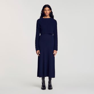 Sandro Robe longue en maille 2 en 1