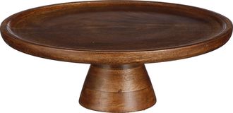 Mica Decorations Tallo Tortenst&auml;nder - H10 x &Oslash;30 cm - 100% FSC Mangoholz - Dunkelbraun