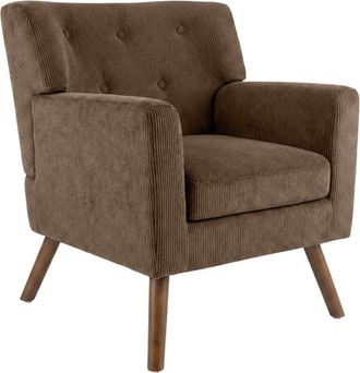 Clp Fauteuil Kioni Cord Marron fonc&eacute;