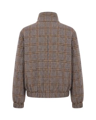Fabiana Filippi Checked Jersey Wool Bomber Jacket - Brown