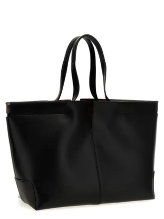Tod's Structured Leather Shopper Tote Bag - Black