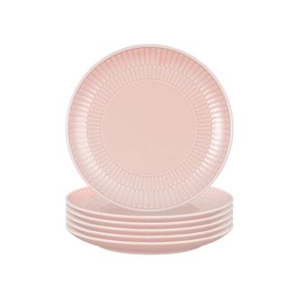 SELTMANN WEIDEN Amina Ros&eacute; Brotteller 6er Set, 16 cm, Runde Beilagenteller mit dezentem Relief-Muster, Sp&uuml;lmaschinen- und Mikrowellenfest, Porzellan, Rosa