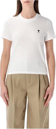 Ami Femme, Tops, Blanc, Taille: 40 FR T-shirt De Coeur