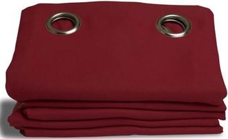 MOONDREAM LumenControl Rideau Occultant | Protection Lumi&egrave;re+Soleil | Fabrication UE | Oeillets | Rouge MC330 | 140L x 260H cm