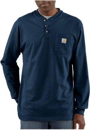 Carhartt Work in Progress Hommes V&ecirc;tements de Travail Henley Chemise avec Poches Regular et Grandes Tailles - Bleu - X-Large