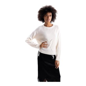 Pinko Pinko - Maille col rond - Femme - Pulls - Blanc - Taille: 36 FR