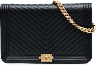 Chanel sac à bandoulière à matelassage chevrons (2018-2019) - Noir