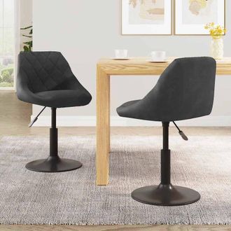 vidaXL Vidaxl - Chaises pivotantes de salle &agrave; manger 2 pcs Noir Velours