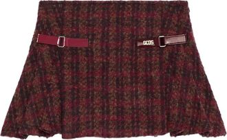 GCDS Gcds, Femme, Jupes, Rouge, Taille: 34 FR Pleated Buckle Skirt