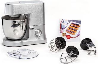 Moulinex Masterchef QA810D Planetary Knetmaschine, 6,7 Liter, Küchenmaschine mit Schneebesen, Schneebesen, Knethaken, 1500 W, 8 Geschwindigkeitsstufen