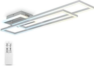 B.K.Licht B.k.licht - plafonnier led 40W pivotant température couleur réglable gradation continue minuterie fonction nocturne télécommande aluminium brossé