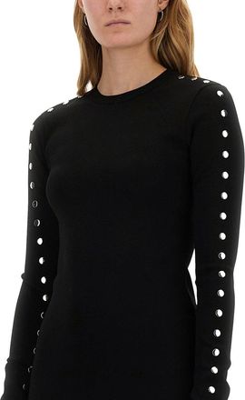 Stella McCartney Viscose Blend with Slit Midi Dress - Black