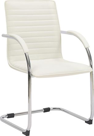 Clp Besucherstuhl Tira Kunstleder I Freischwinger Mit Gepolsterter Sitzfläche, Farbe:weiß