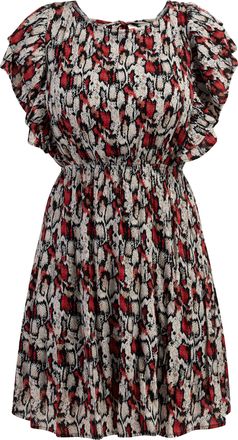 Faina Kleid Damen Rot Mehrfarbig