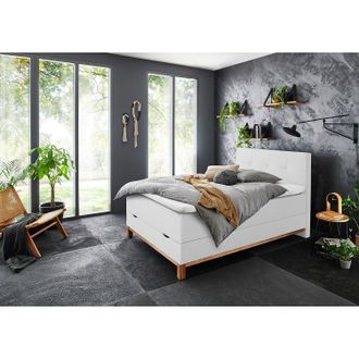 Meise.Möbel home24 Boxspringbett Catania 120 x 200cm Kunstleder Solis Weiß