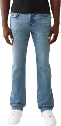 True Religion Herren Ricky Single Needle Flap Straight Jeans, Leichte Pfefferminz-Waschung, Bundweite: 79 cm