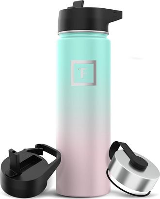 Iron Flask Edelstahl Trinkflasche mit Strohhalm - 650/950/1200/1800 ml - Kohlens&auml;ure Geeignet Auslaufsicher Doppelwandig Isoliert Thermosflasche BPA-Freie - Wass