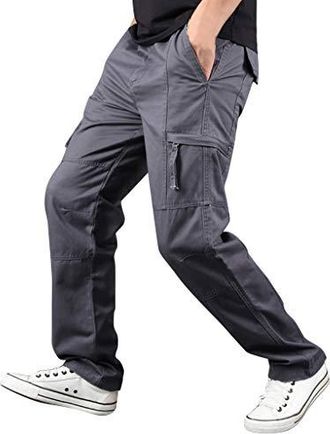 Generic Pantalon de randonn&eacute;e dhiver en polaire pour homme - Pantalon cargo de travail &eacute;lastique imperm&eacute;able - Pantalon de jogging &eacute;pais doubl&eacute; en polaire ave