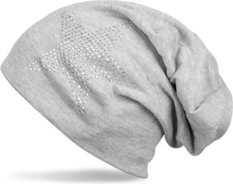 styleBREAKER M&uuml;tze Leichte Beanie mit Strass Stern