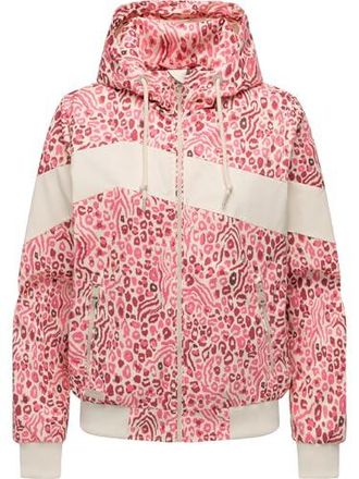 Ragwear Veste de transition l&eacute;g&egrave;re, imperm&eacute;able, coupe-vent et respirante, courte avec capuche et imprim&eacute; animal Oggie Block Leo YOUMODO XS &agrave; 3XL, Rose, XL