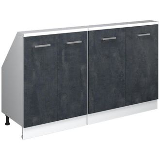 Vicco Dachschr&auml;genschrank-Set Rion, Schwarz Beton/Wei&szlig;, 2er Set, Vicco