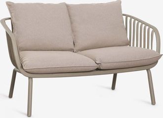 Sklum 2-Sitzer Garten-Sofa aus Stahl und Polypropylen Aradina Moka Braun