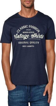 Riverso Tshirt Herren Baumwolle Regular Fit RIVLeon Rundhals Kurzarm Sommer Tee Shirt Print, Gr&ouml;&szlig;e:3XL, Farbe:Blau (NJD)