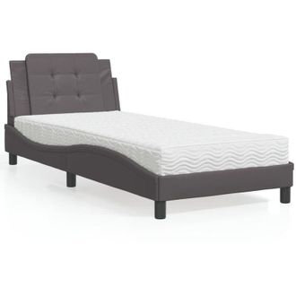 vidaXL Bettgestell ohne Matratze Zadar Grau 100x200 cm Kunstleder Vidaxl