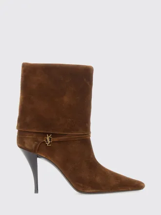 Saint Laurent Bottines Plates Femme couleur Marron