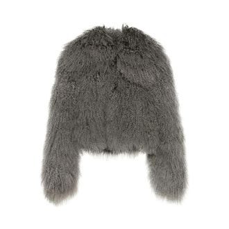 Salvatore Santoro Femme, Vestes, Gris, Taille: 38 FR Veste en fourrure dagneau ouverte sur le devant