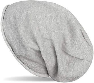 styleBREAKER Bonnet Mou avec Look m&eacute;lang&eacute; Scintillant et Bord roulott&eacute;, Long Bonnet, Brillant, Femmes 04024143, Couleur:Gris Clair tachet&eacute;